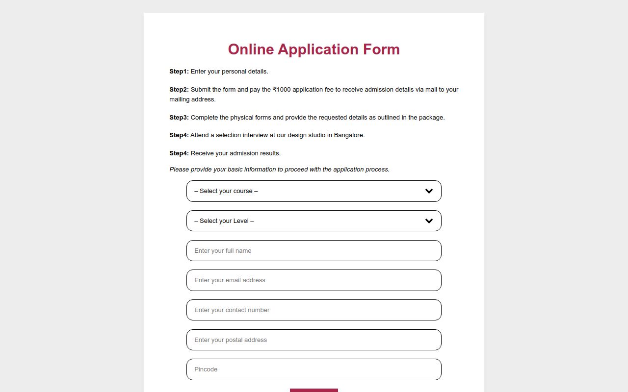 Application form